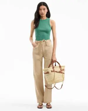 Veronica Beard Heather Straight-leg Pant