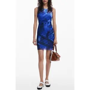 Desigual Abstract Print Mesh Sheath Dress