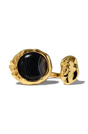Alexis Bittar Brut Banded Agate Open Ring