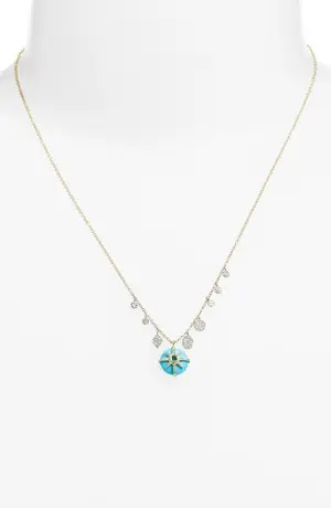 Meira T Turquoise And Diamond Pendant Necklace