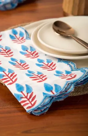 MELA ARTISANS Meadow Handblocked Napkin Set