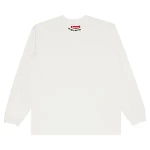 Supreme Embroidered Collar Long-sleeve Top - White