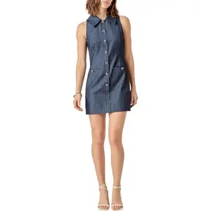 Endless Rose Point Collar Denim Mini Shirtdress