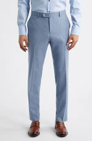 BOSS Genius Straight Leg Trousers - Open Blue