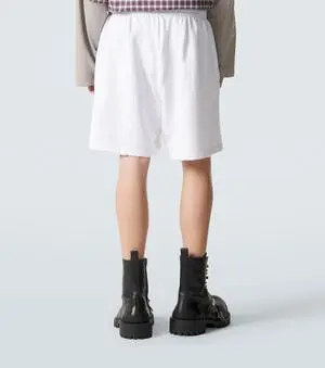 Balenciaga Logo Fleece Shorts - White
