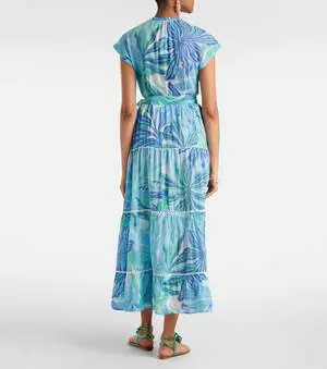 Poupette St Barth Kora Printed Cotton Gauze Maxi Dress - Blue