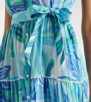 Poupette St Barth Kora Printed Cotton Gauze Maxi Dress - Blue