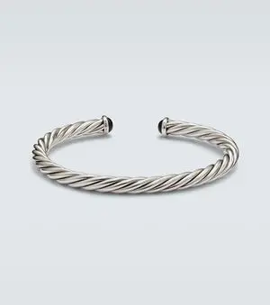 David Yurman 14k Yellow Gold And Sterling Onyx Cuff Bracelet