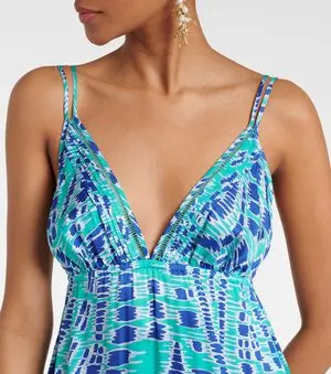 Poupette St Barth Cassandra Printed Satin Slip Dress - Multicoloured