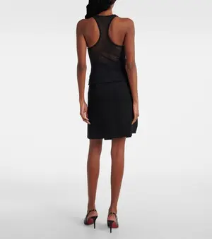 COURREGES Courrèges Scuba Cotton Mesh Tank Top - Black