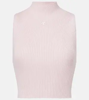 COURREGES Courrèges Ribbed Tank Top - Pink