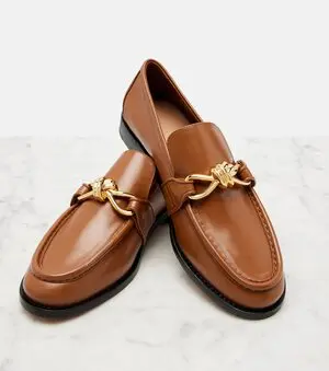 Bottega Veneta Astaire Knot Leather Loafers - Beige