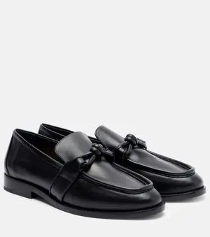 Bottega Veneta Astaire Knot Leather Loafers - Black