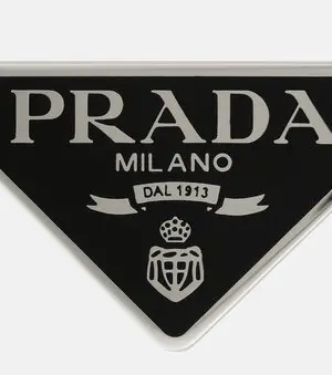 Prada Set Of Two Logo Hair Clips - Black