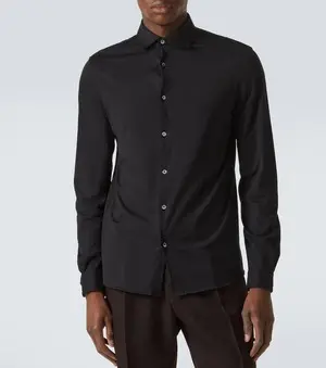 Thom Sweeney Cotton Jersey Shirt - Black