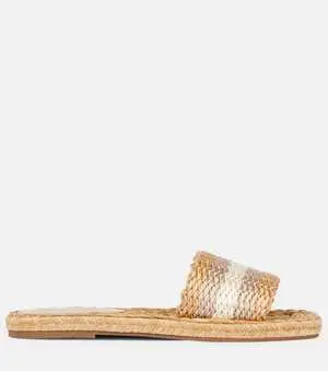 AQUAZZURA Playa Raffia Slides