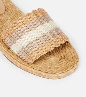 AQUAZZURA Playa Raffia Slides