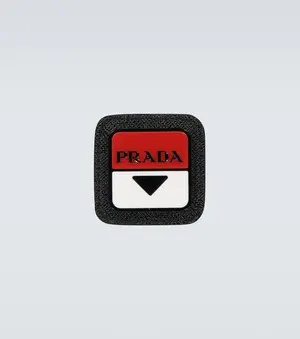 Prada Leather-trimmed Logo Badge - Multicoloured