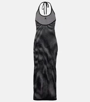 COURREGES Courrèges Holistic Sheer Cotton Midi Dress - Black