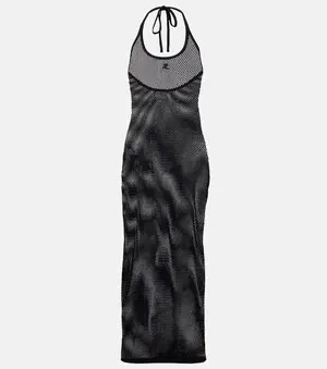 COURREGES Courrèges Holistic Sheer Cotton Midi Dress - Black