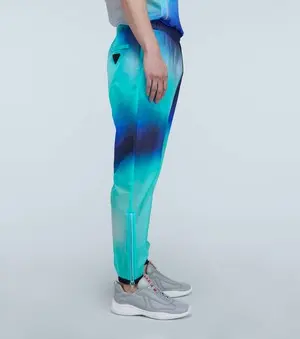 Prada Printed Technical Pants - Blue