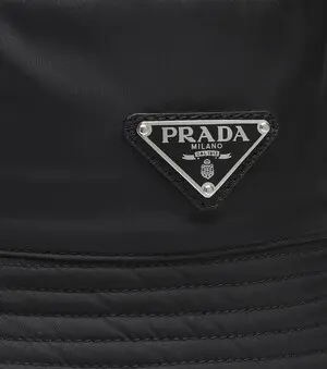 Prada Logo Re-nylon Bucket Hat - Black