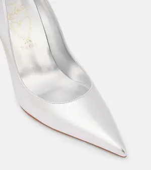 CHRISTIAN LOUBOUTIN Miss Z 100 Metallic Leather Pumps - Silver