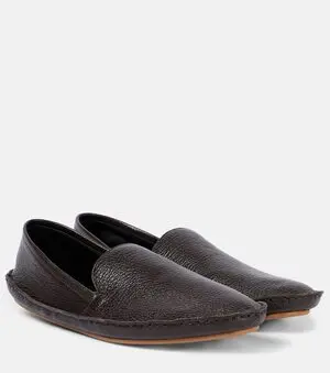 THE ROW Vasko Leather Loafers - Brown