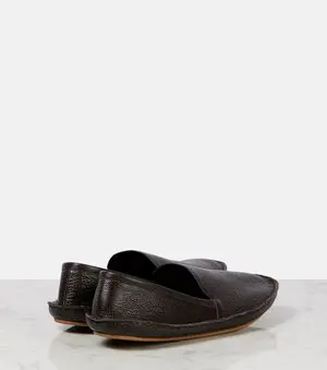 THE ROW Vasko Leather Loafers - Brown