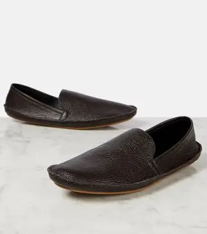 THE ROW Vasko Leather Loafers - Brown