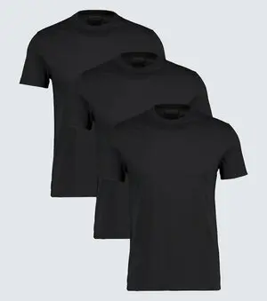 Prada Cotton Jersey T-shirt Three-pack - Black