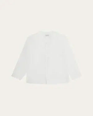 LEMAIRE V-neck Button-down Shirt - Chalk