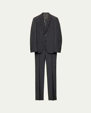 Prada Mohair-wool Solid Suit - Gray
