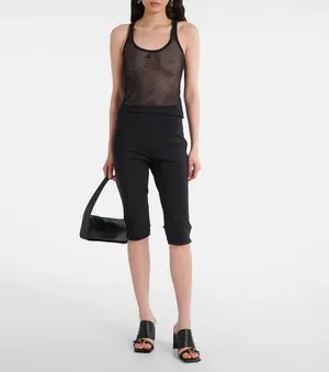 COURREGES Cotton Mesh Tank Top