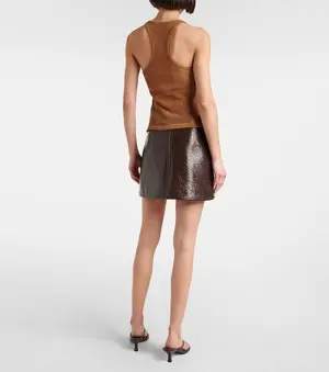 COURREGES Scuba Cotton Mesh Tank Top