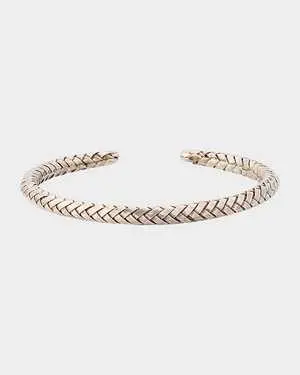 JAN LESLIE Braided Sterling Cuff Bracelet - Silver