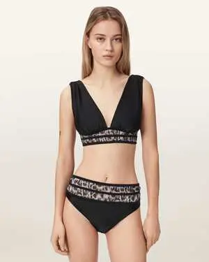 ALLSAINTS Xalia Mesh Print Bikini Top - Leopard