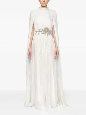 ANA RADU Pleated Cape Gown