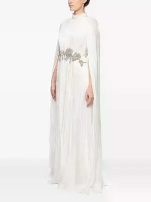 ANA RADU Pleated Cape Gown