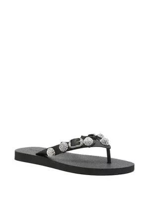Balenciaga Cagole Thong Sandals - Black