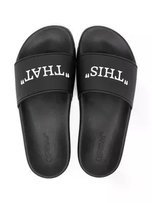 Off-White Graphic-print Flip Flops - Black