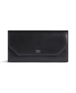 Balenciaga Envelope Long Wallet With Card Holder - Black
