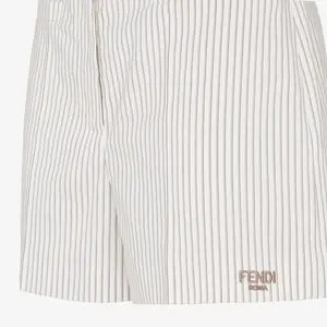 Fendi Pinstriped Cotton And Silk Shorts