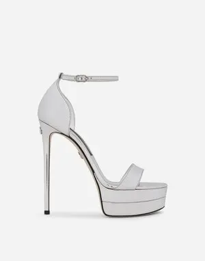 Dolce & Gabbana Mirrored-effect Platform Sandals - Silver