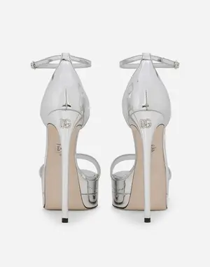 Dolce & Gabbana Mirrored-effect Platform Sandals - Silver