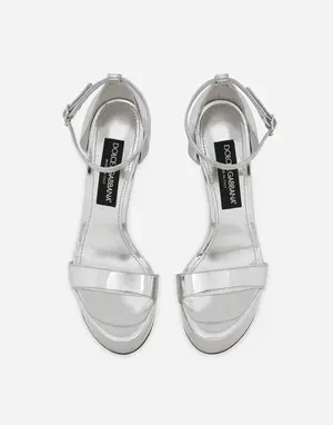 Dolce & Gabbana Mirrored-effect Platform Sandals - Silver