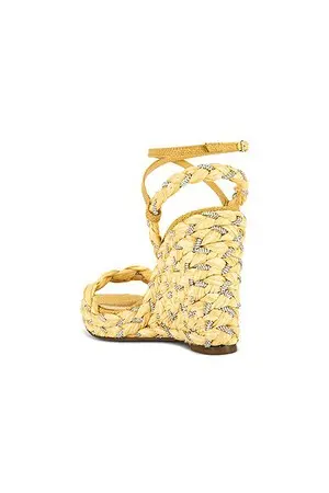 AQUAZZURA Costiera 120 Crystal Wedge Sandal - Lemonade