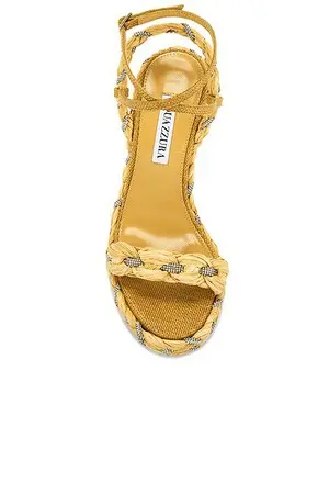 AQUAZZURA Costiera 120 Crystal Wedge Sandal - Lemonade