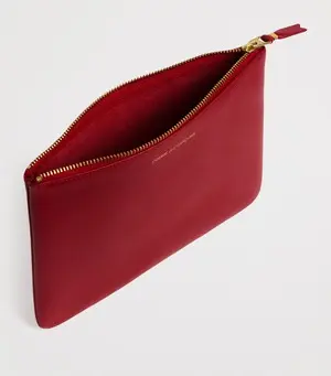Comme Des Garçons Large Leather Pouch - Red