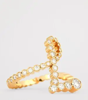 Sophie Bille Brahe Ensemble Initial Ring In Yellow And Diamonds